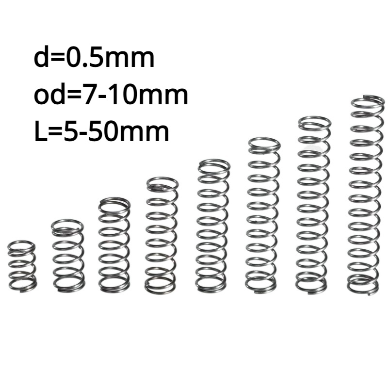 SUS304 Compression spring d0.5mm OD7-10mm length 5-50mm | Shopee Việt Nam