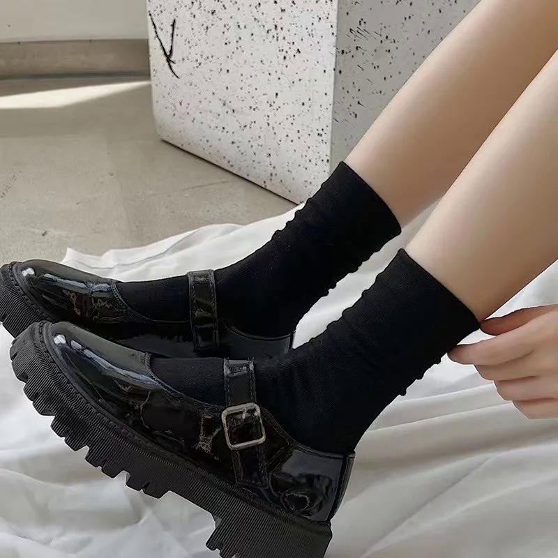 Tất Cổ Cao Nữ Vớ Lửng Bằng cotton polyester Mỏng Không Xương Phong Cách Nhật Bản Thời Trang Xuân ...