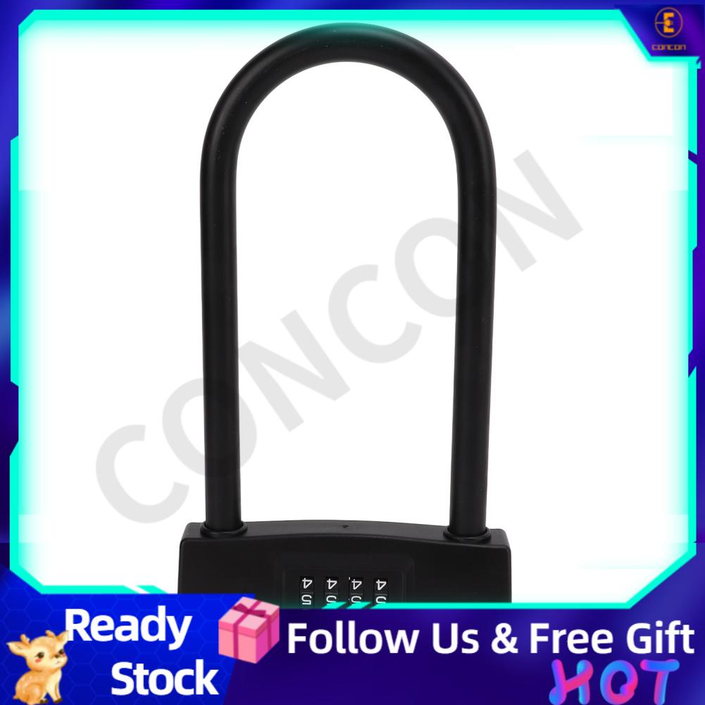 Concon Bike Combination Lock U Shape Padlock 4 Digital Theft Black for Bicycle Motorcycle ...