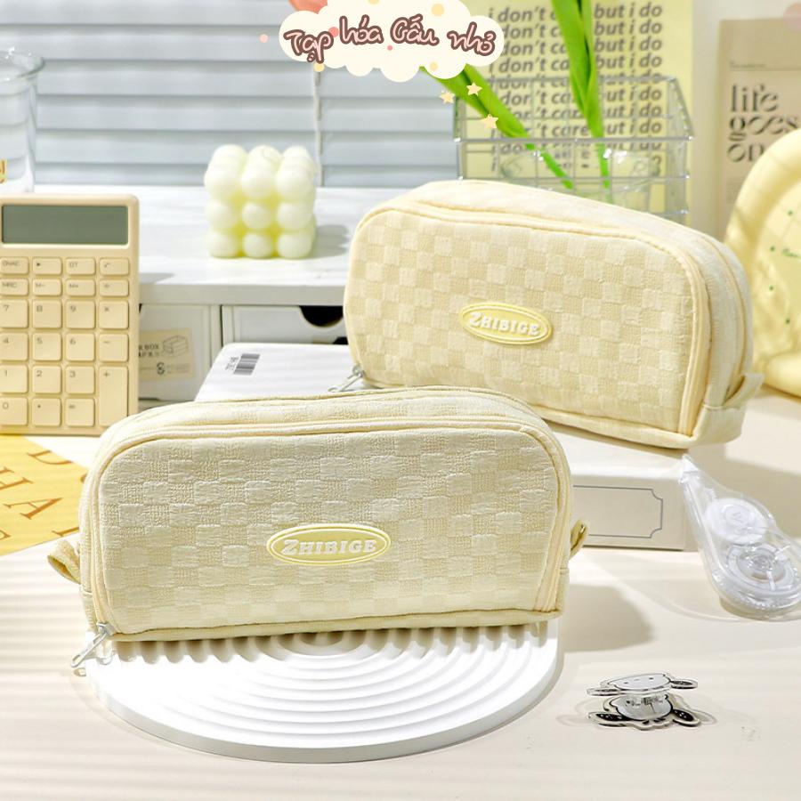 Túi đựng bút ZHIBIGE nhiều ngăn màu be [ Taphoagaunho ] | Shopee Việt Nam