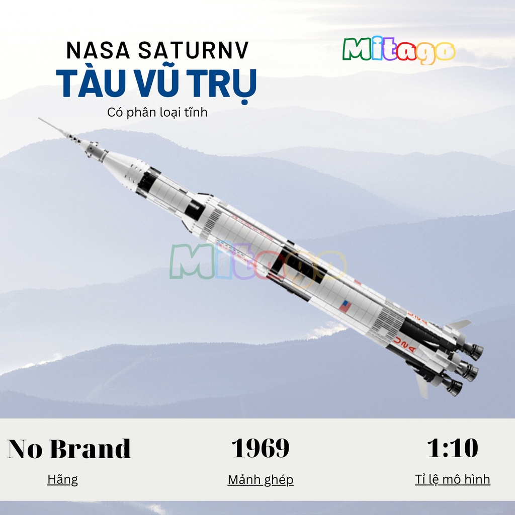 Mô Hình Lắp Ráp Siêu Tàu Vũ Trụ Technic Nasa Apolo Saturn V tỉ lệ 1:10 ...