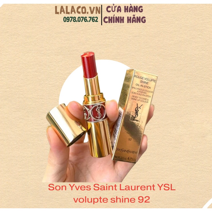 Son YSL 92 Shine Màu Nâu Đỏ Fullbox | Shopee Việt Nam
