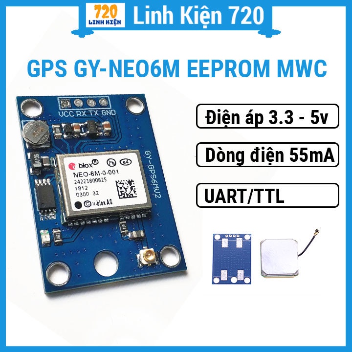Sản phẩm Module GPS GY-NEO6M EEPROM MWC APM2.5 3V-5V | Shopee Việt Nam