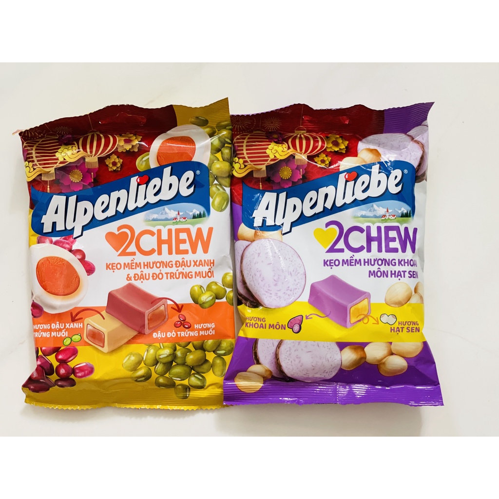 KẸO ALPENLIEBE 2CHEW 84G (KHOAI MÔN HẠT SEN/ ĐẬU ĐỎ TRỨNG MUỐI ...