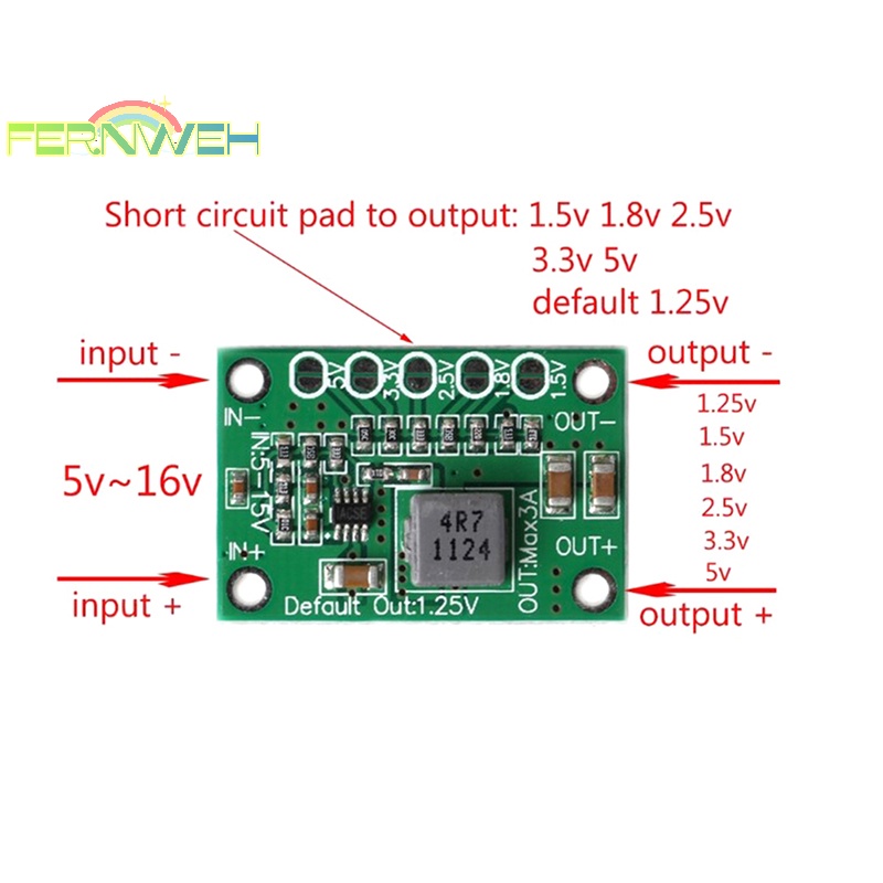 Bảng Mạch Hạ Áp dc Từ 5-16v Xuống 1.25v 1.5v 1.8v 2.5v 3.3v 5v 3a | Shopee Việt Nam