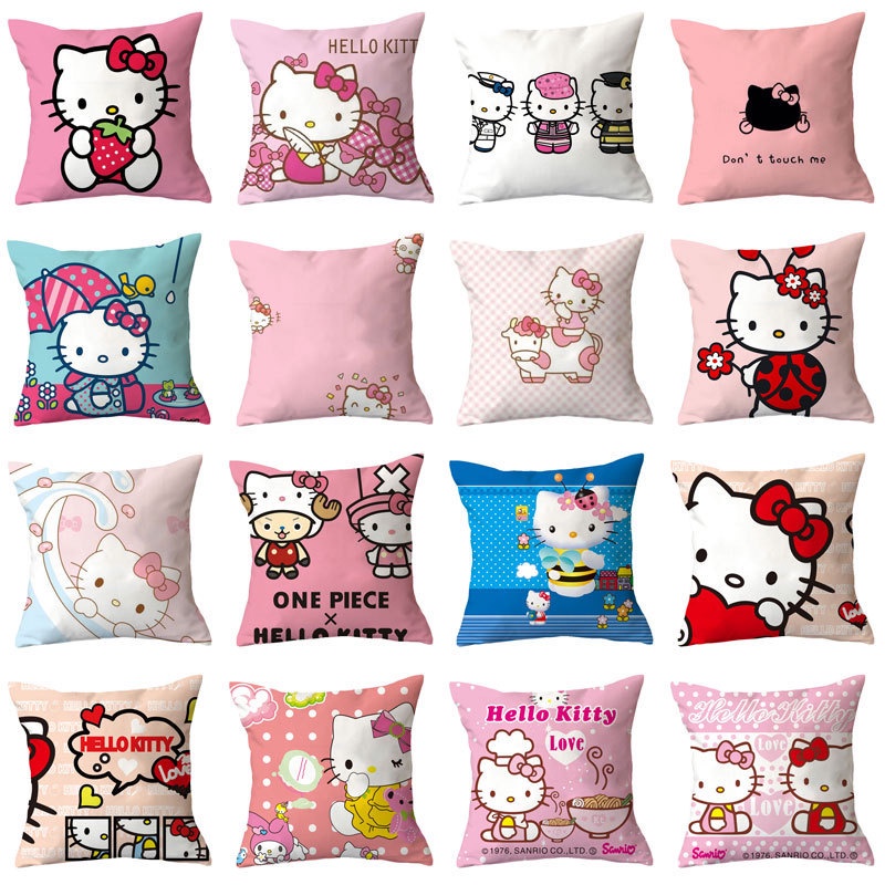 Hello kitty Mèo Gối Cô Gái Dễ Thương Trái Tim Gối Ảnh Vỏ Gối Sáng Tạo ...
