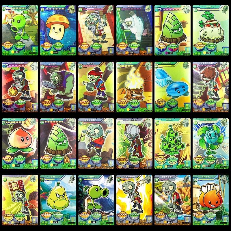 Plants vs Zombies Card Full Set Rare Deluxe Edition Full Flash Card ...
