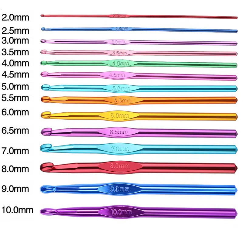 2.5-10mm Nhôm Oxide Crochet đầy màu sắc đan Crochet Set Crochet ...