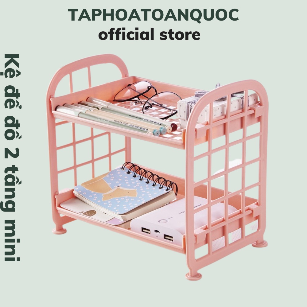 Kệ nhựa mini 2 tầng để đồ đa năng tháo lắp dễ dàngg, giá để đồ nhỏ gọn ...