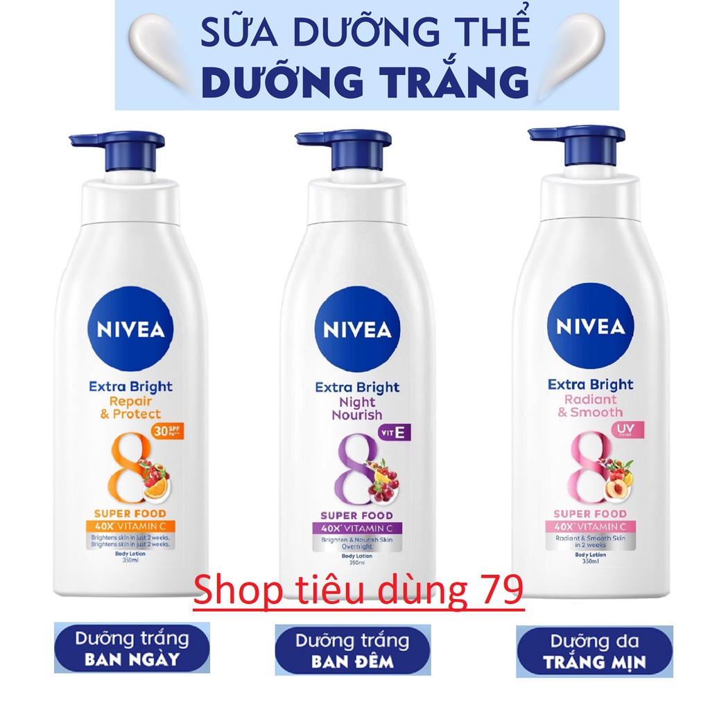 Sữa Dưỡng Thể Nivea Extra White Night Nourish Body 350ml | Shopee Việt Nam