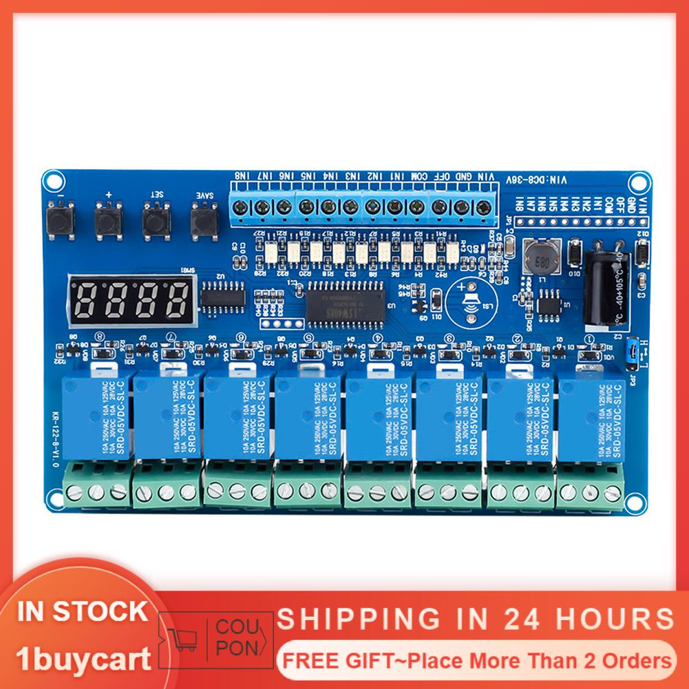 1buycart1 8-36V 8-channel Multifunction Time Delay Relay Interface ...