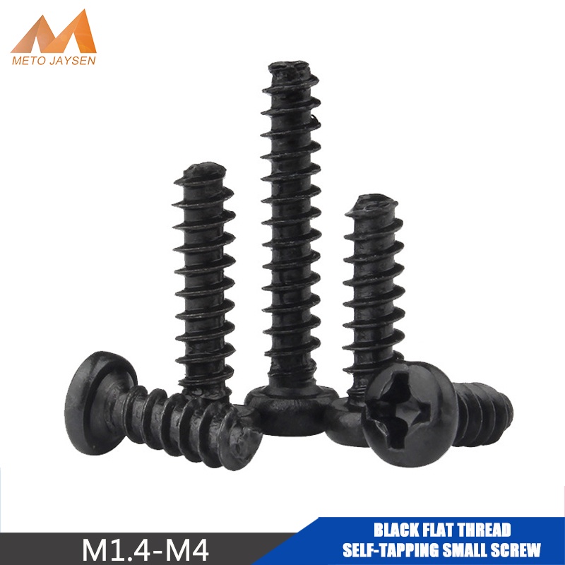 M1.4 M1.7 M2 M2.3 M2.6 M3 M3.5 M4 Đầu tròn kẽm đen Đuôi phẳng Vít tự gắn chéo Máy lõm Vít ...