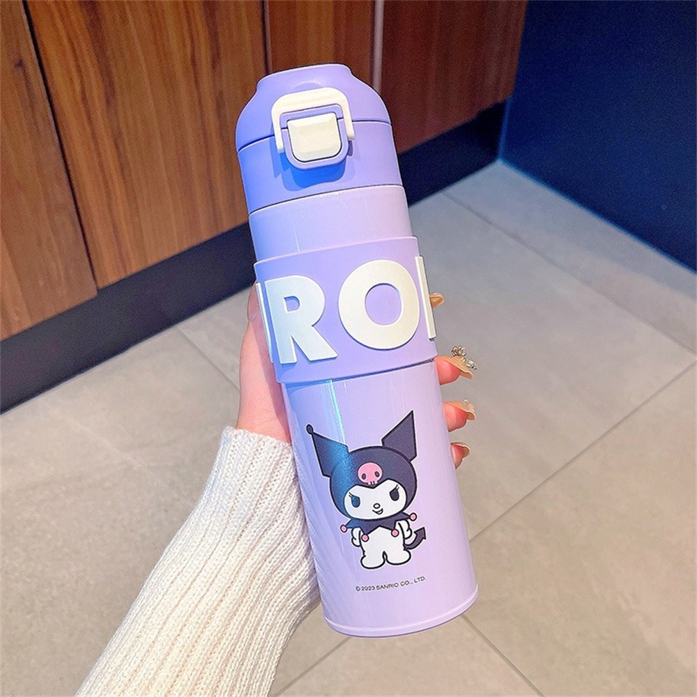 Sanrio Thermos 500ml Tumbler Kuromi Melody Cinnamoroll Chai Nước Inox Hoạt Hình Nước Uống Thẳng ...