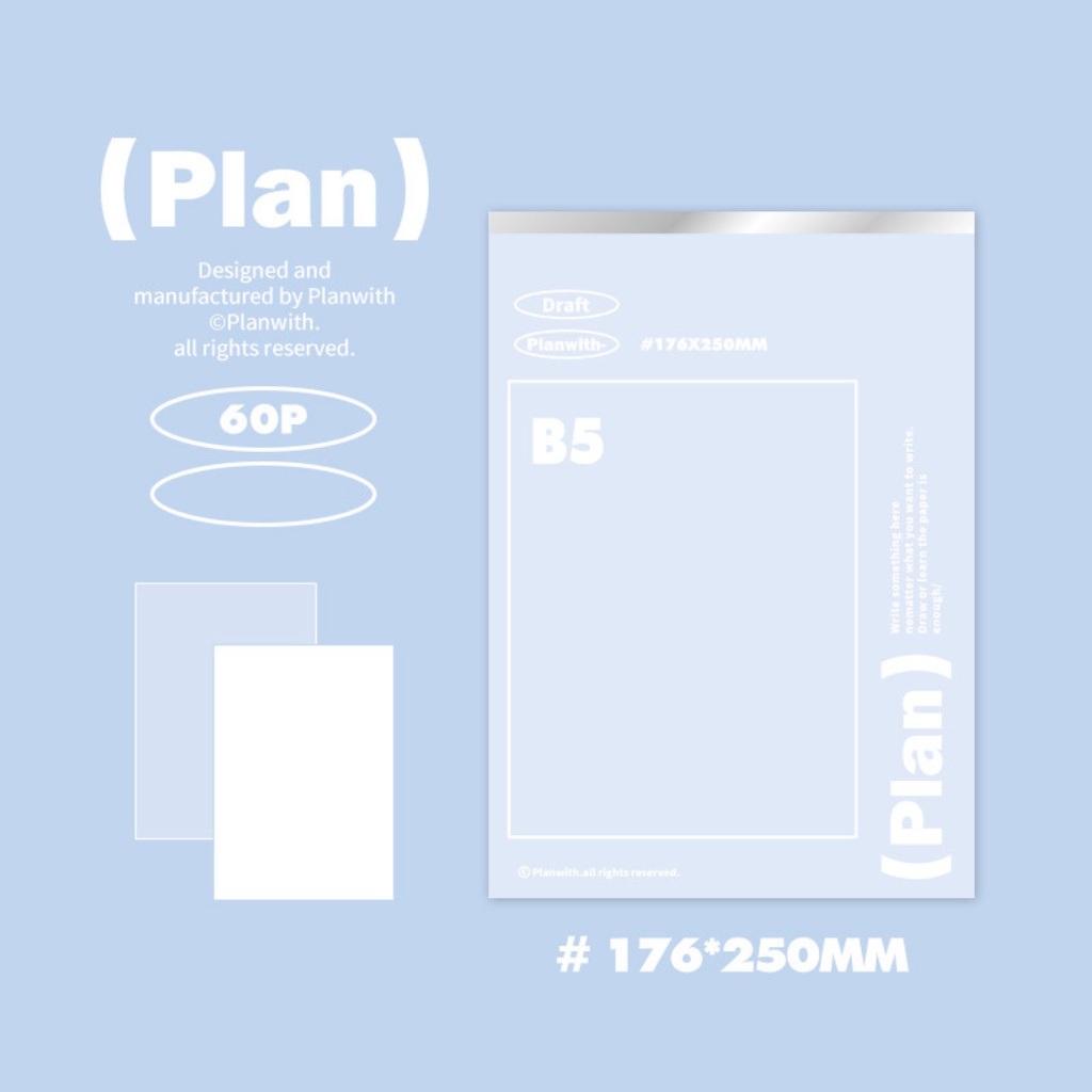 Tập Giấy Ghi Chép/ Phác Thảo 60 Trang Dạng Lật 2 Kích Thước B5/A4 Planwith | Shopee Việt Nam