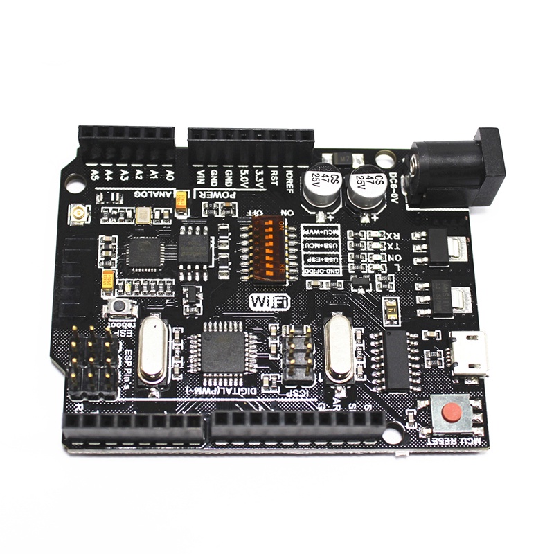 Wifi R3 ATmega328P + ESP8266 (bộ nhớ 32Mb) USB-TTL CH340G Dành cho Arduino UNO NodeMCU WeMos ...