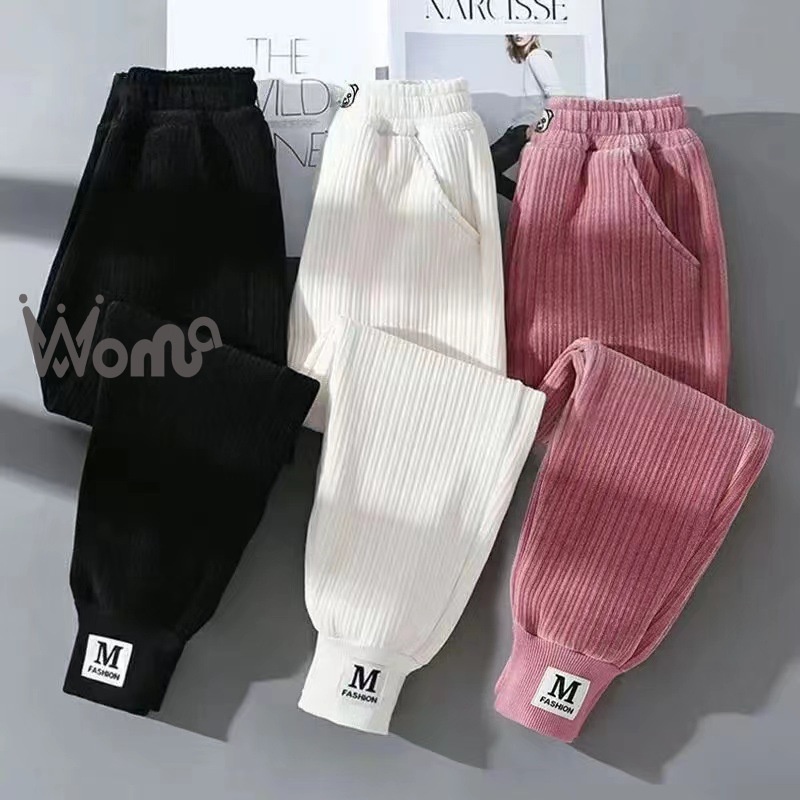 Woma / / Quần Legging Bằng Lông Cừu Phong Cách Đơn Giản Cỡ Lớn Và Trung Bình Dành Cho Bé Gái ...