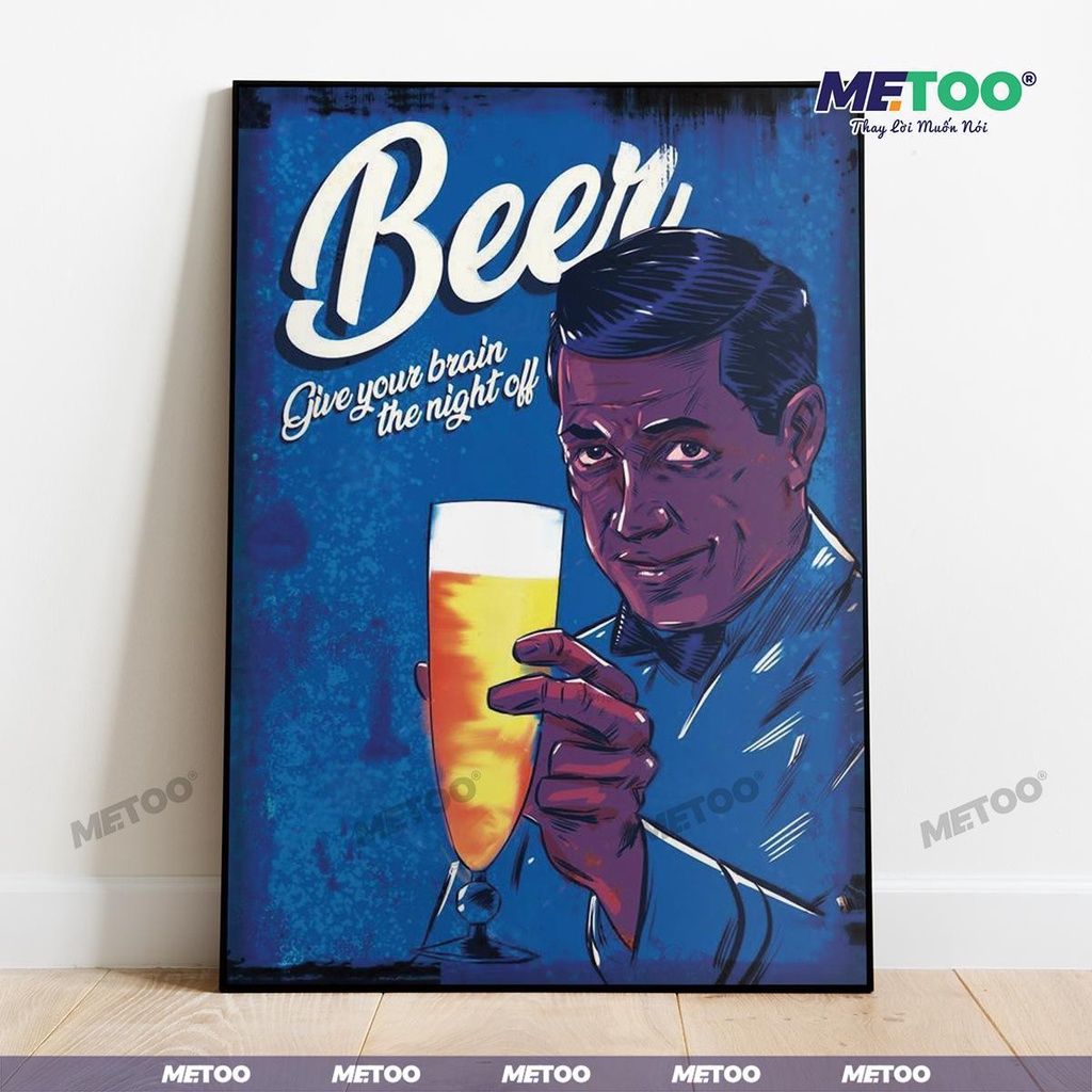 Tranh treo tường beer [Có khung] Beer Give Your Brain The night oll ...