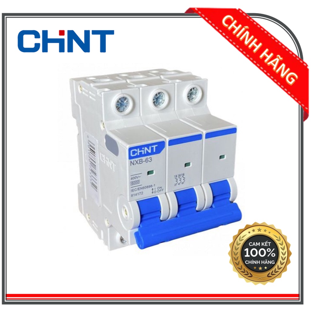 (HCM) Aptomat MCB 3 Pha Chint NXB-63:6A, 10A, 16A, 25A, 32A, 40A, 50A, 63A , Dòng Cắt 6KA~10KA ...