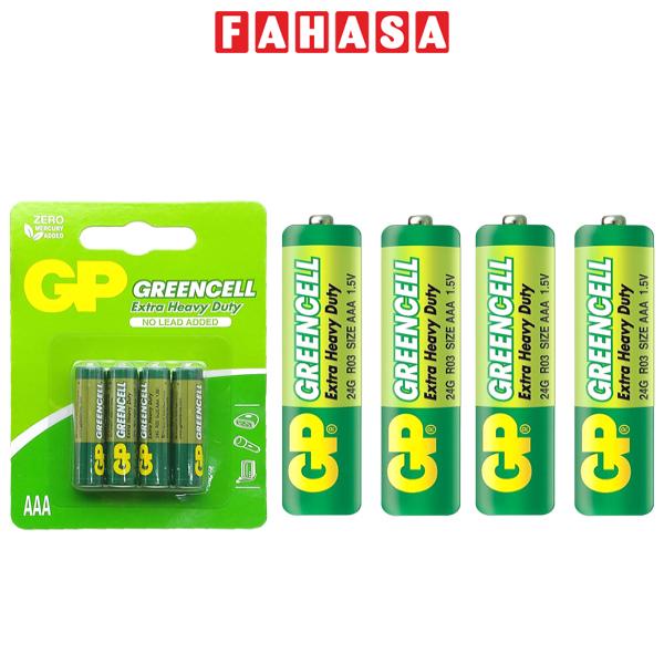 Vỉ 4 Pin Đũa GP Greencell Extra Heavy Duty AAA 1.5V - GP 24G-2U4 ...