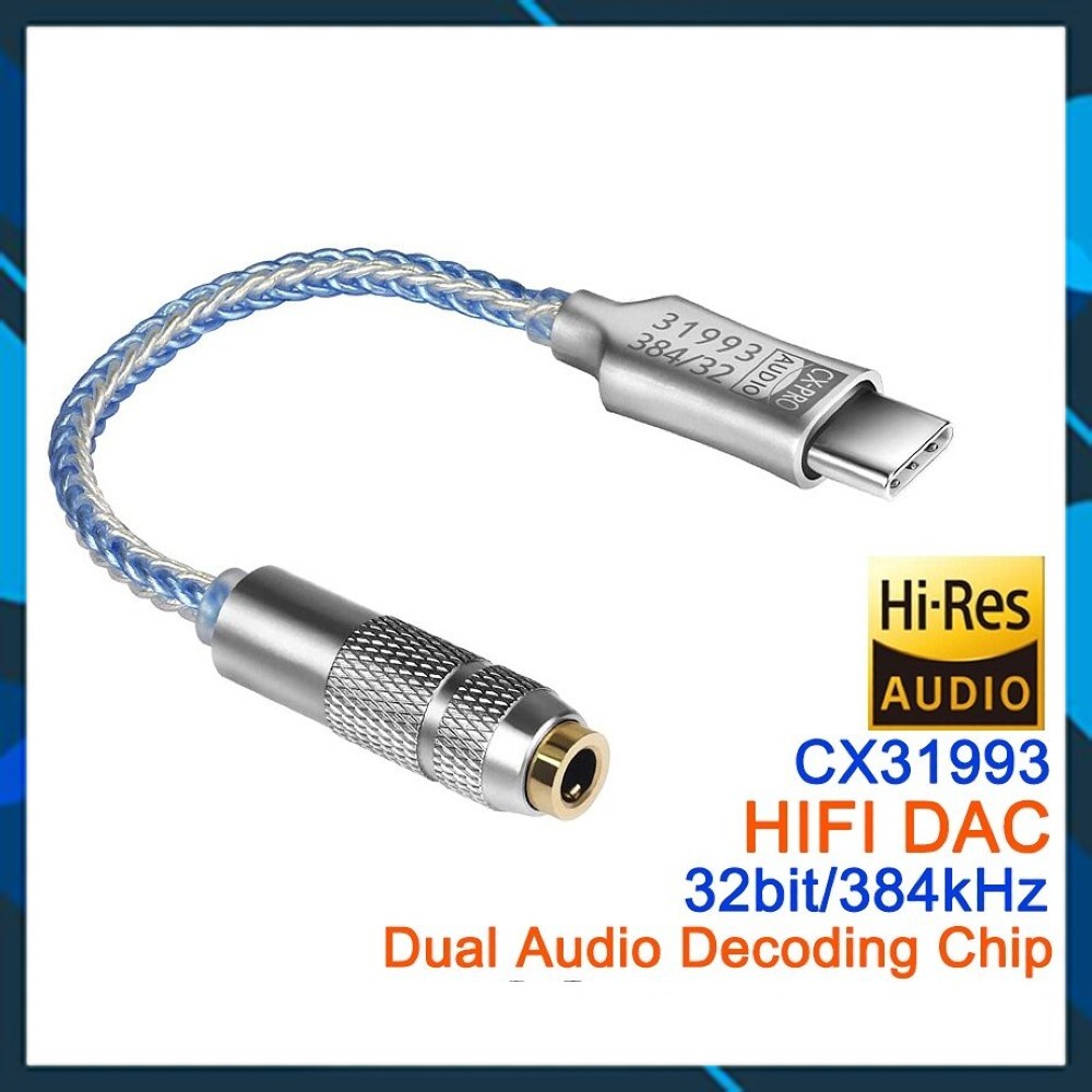 Bộ Chuyển Đổi Tai Nghe DAC Conexant CX31993 Dongle Type C Đến 3.5mm 32b/384KHz Điện Thoại ...