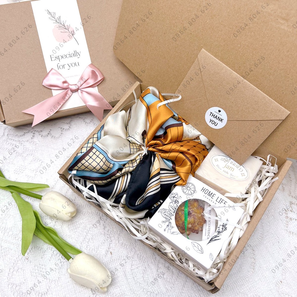 Set qùa cao cấp set quà tặng khăn lụa cực sang trọng tặng Mẹ tặng bạn ...
