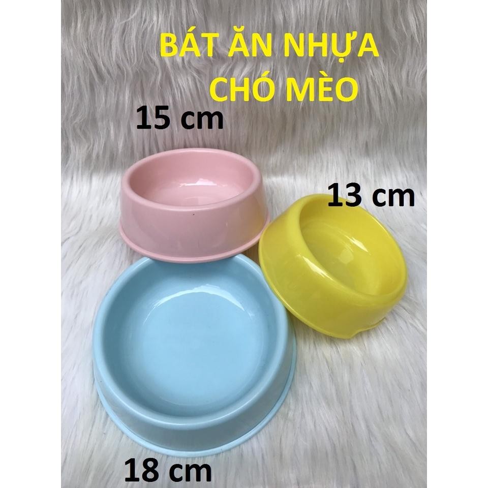 Bát ăn chó mèo bát nhựa 3 size kích thước bát 13cm, 15cm, và 18cm ...