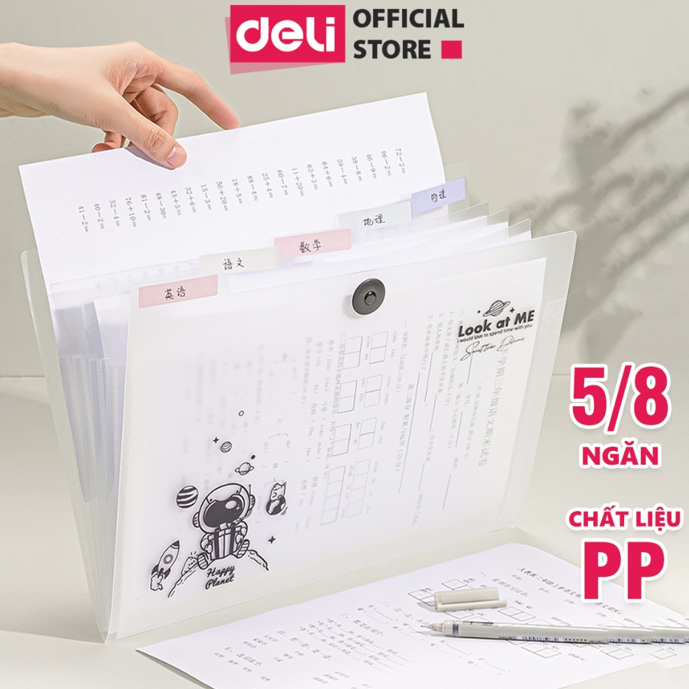 Cặp File Tài Liệu A4 Deli Túi Đựng Tài Liệu Hồ Sơ 8 Ngăn Túi Hồ Sơ Văn Phòng File Lưu Trữ Đa ...