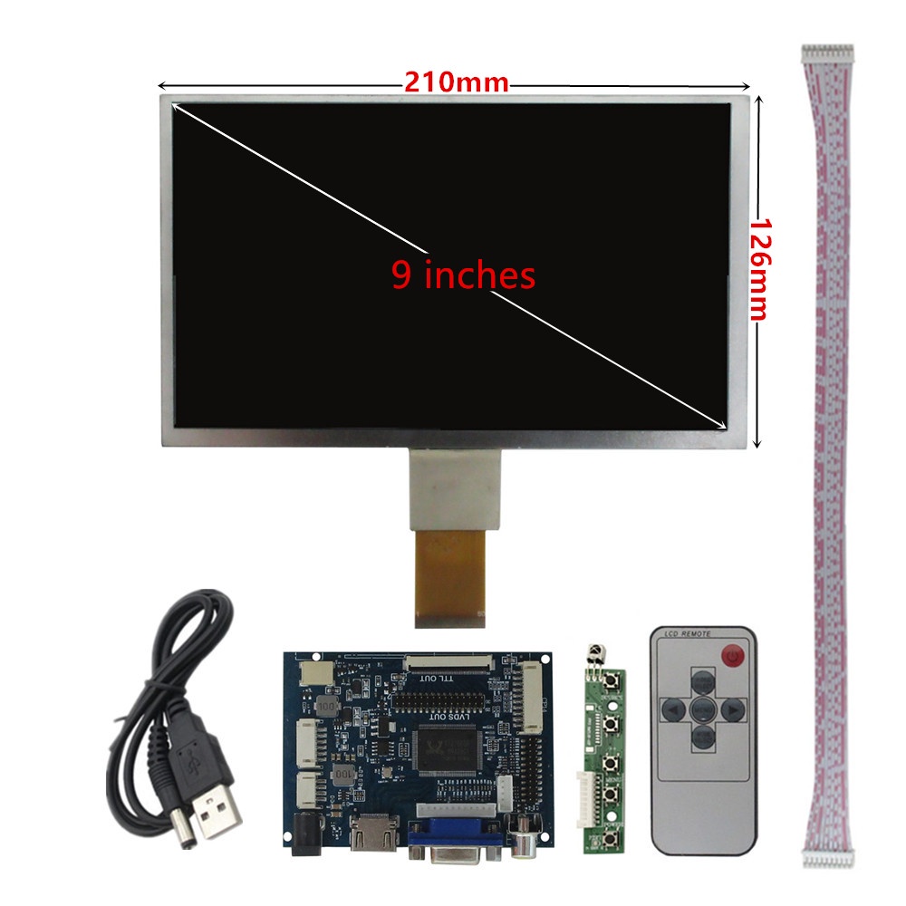 Màn hình LCD 9 Inch 1024 * 600 Màn hình hiển thị Bảng điều khiển trình ...