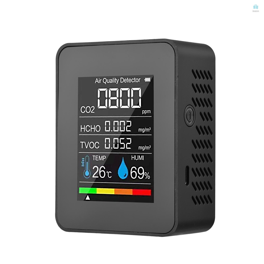 Portable Air Quality Monitor 5 in 1 Formaldehyde HCHO TVOC Tester for ...