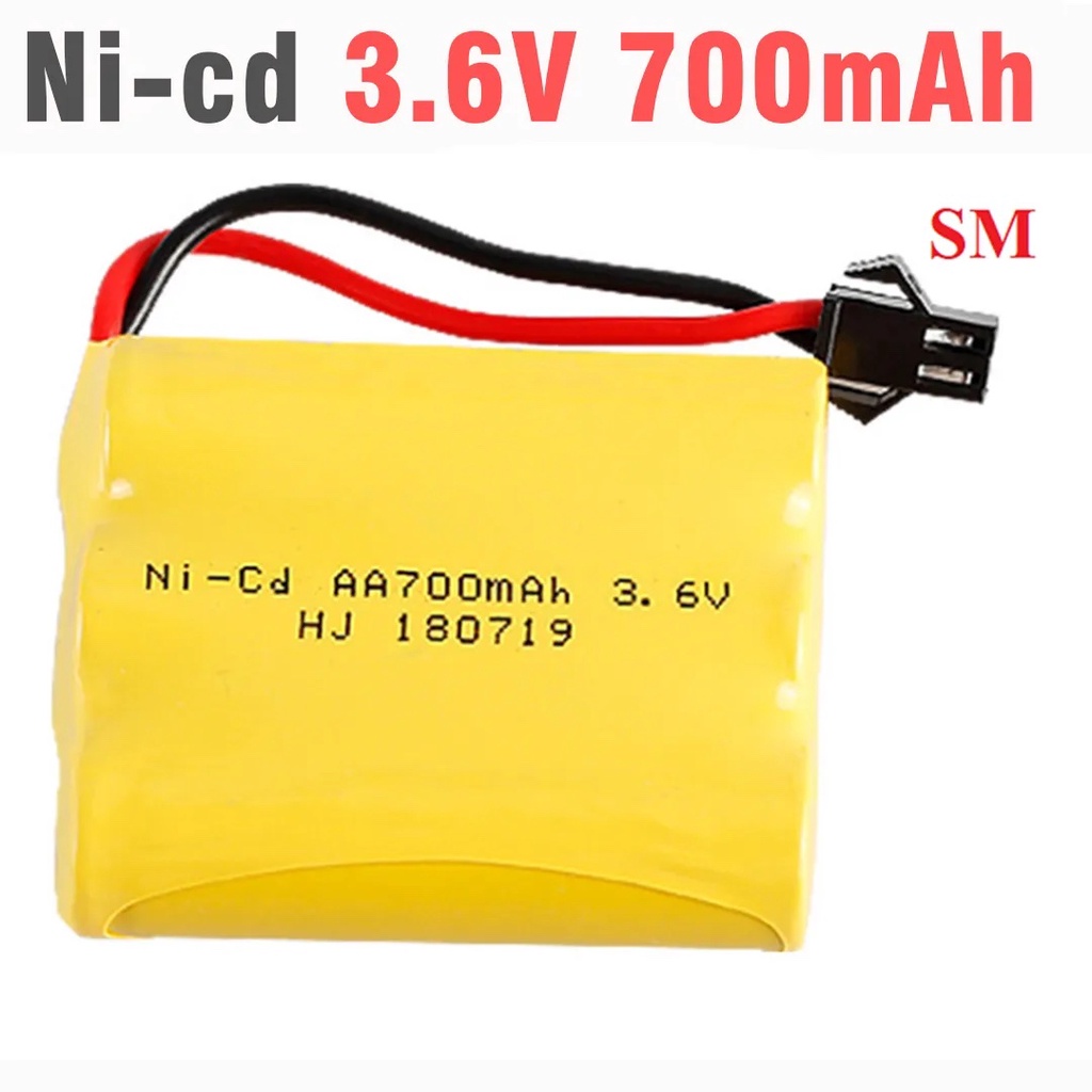 Pin sạc xe điều khiển loại 3 viên AA Ni-cd 3.6V 700mAh jack SM | Shopee ...