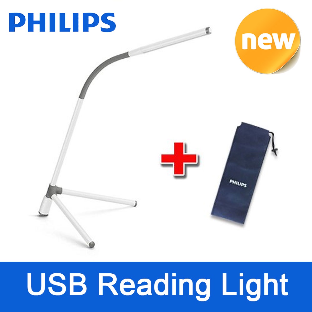PHILIPS 66046 USB Reading Light 360 Rotation Tri LED Stand Lamp ...