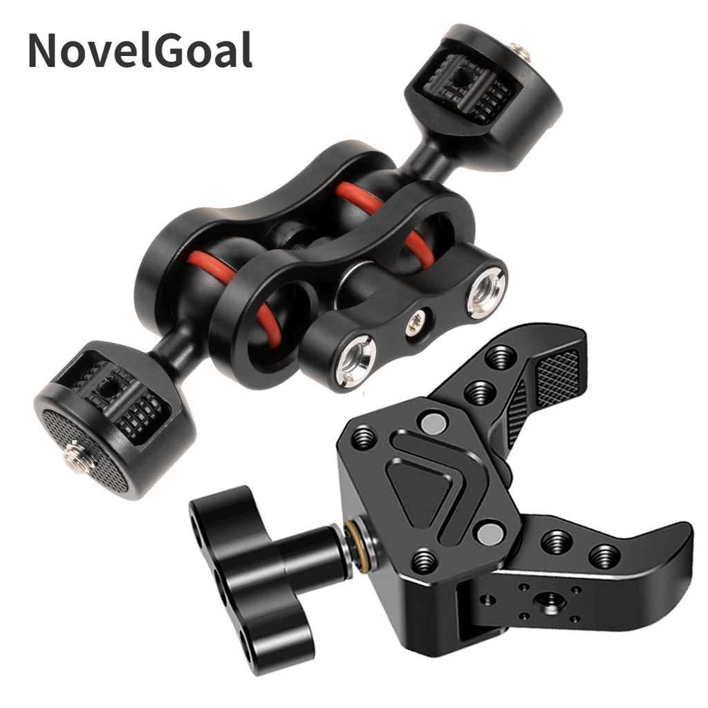 Novelgoal Camera Magic Arm Đầu bi kép với giá đỡ màn hình kẹp móng vuốt ...