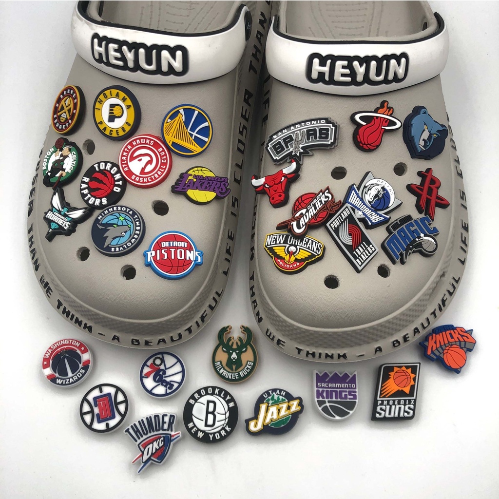 Jibbitz cho Crocs NBA Đội LOGO Thiết Kế Crocs Jibbitz Giày Phụ Kiện ...