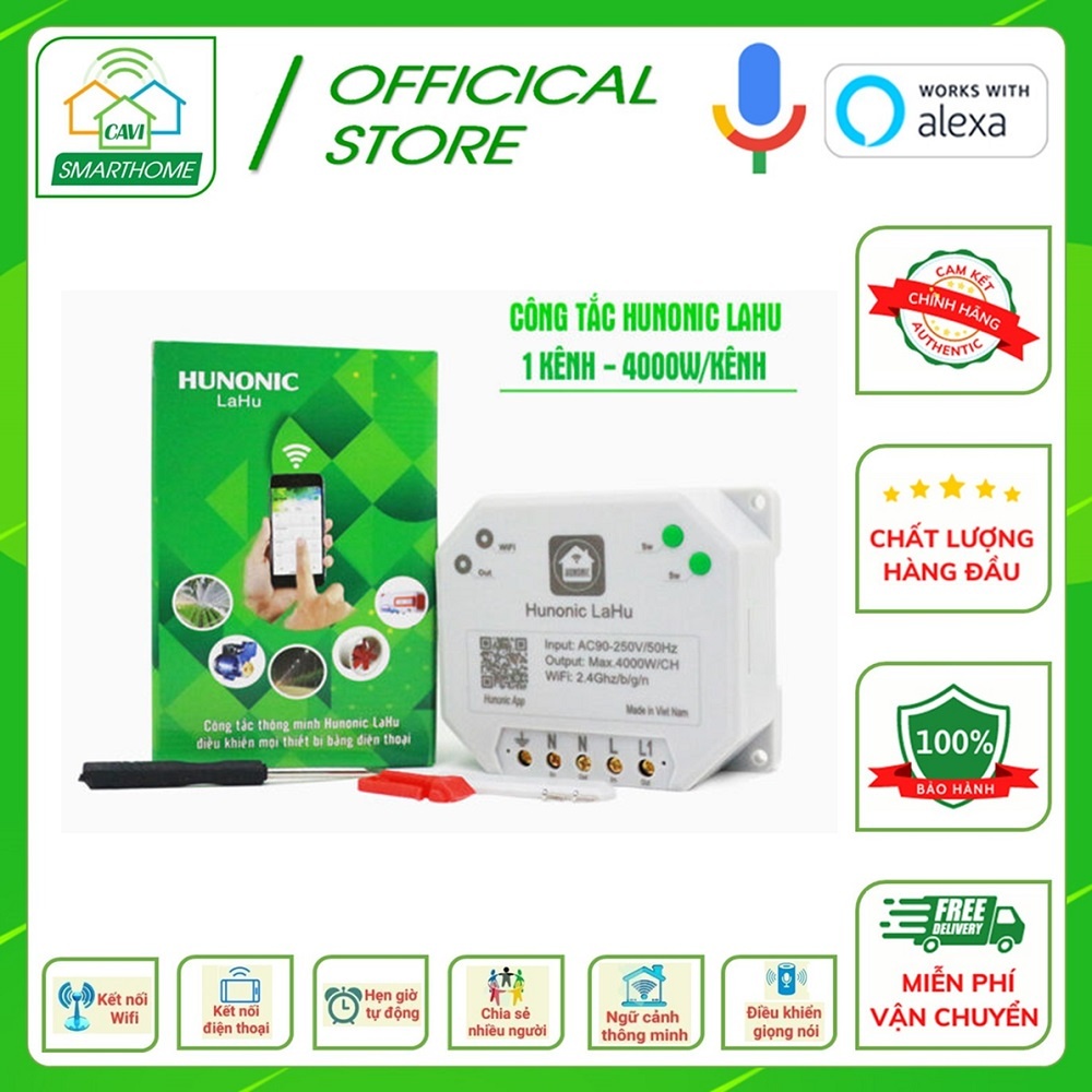 Công tắc thông minh Hunonic Lahu 1 kênh - Chính Hãng | Shopee Việt Nam