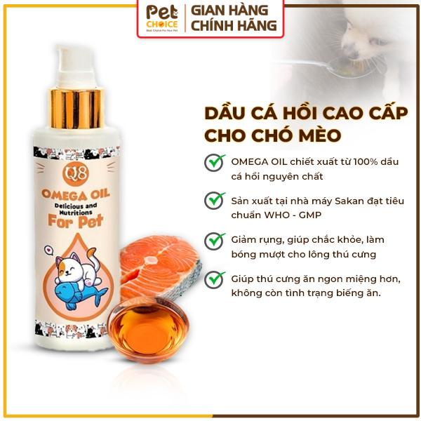 Dầu cá hồi cho chó mèo dưỡng giúp lông mềm mượt và tăng sức đề kháng 150ml (PET 0052 ...