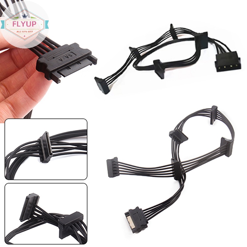 Flyup SATA / 4PIN Bộ Chia Nguồn Cáp Ổ Cứng 1 Nam Đến 5 Nữ Nối Dài Dây Nguồn Cho DIY PC Sever VN ...