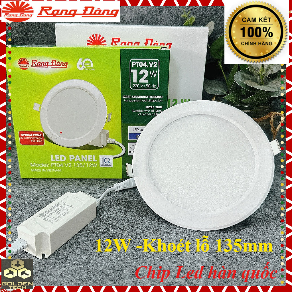 (Chính hãng) Đèn Led panel âm trần tròn siêu mỏng 12W Rạng Đông -Lỗ khoét 135mm -150mm MPE Model ...