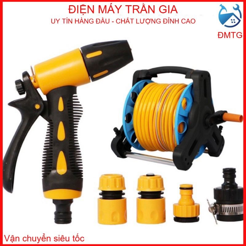 Combo bộ vòi tưới cây đa năng bao gồm khung rulo, dây và khớp tiện dụng ...