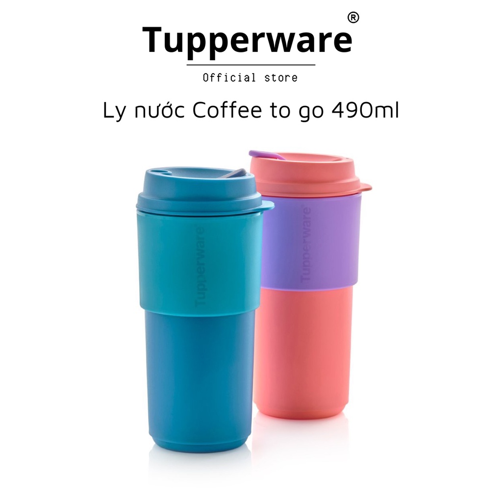 [Chính hãng] Ly nước Coffee to go 490ml, bình đựng nước cao cấp Salmon-Tupperware | Shopee Việt Nam