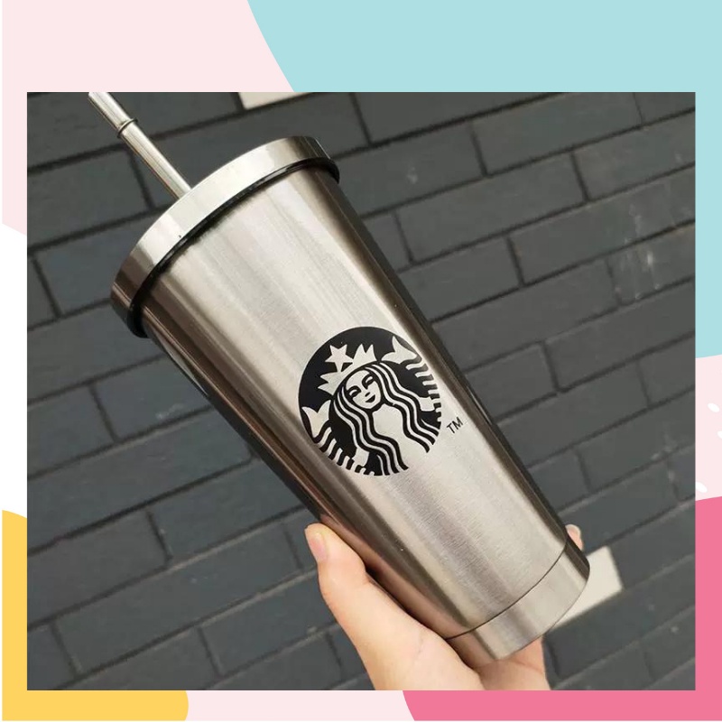 Cốc giữ nhiệt starbucks kèm ống hút inox 304 500ml/750ml cách nhiệt 2 ...