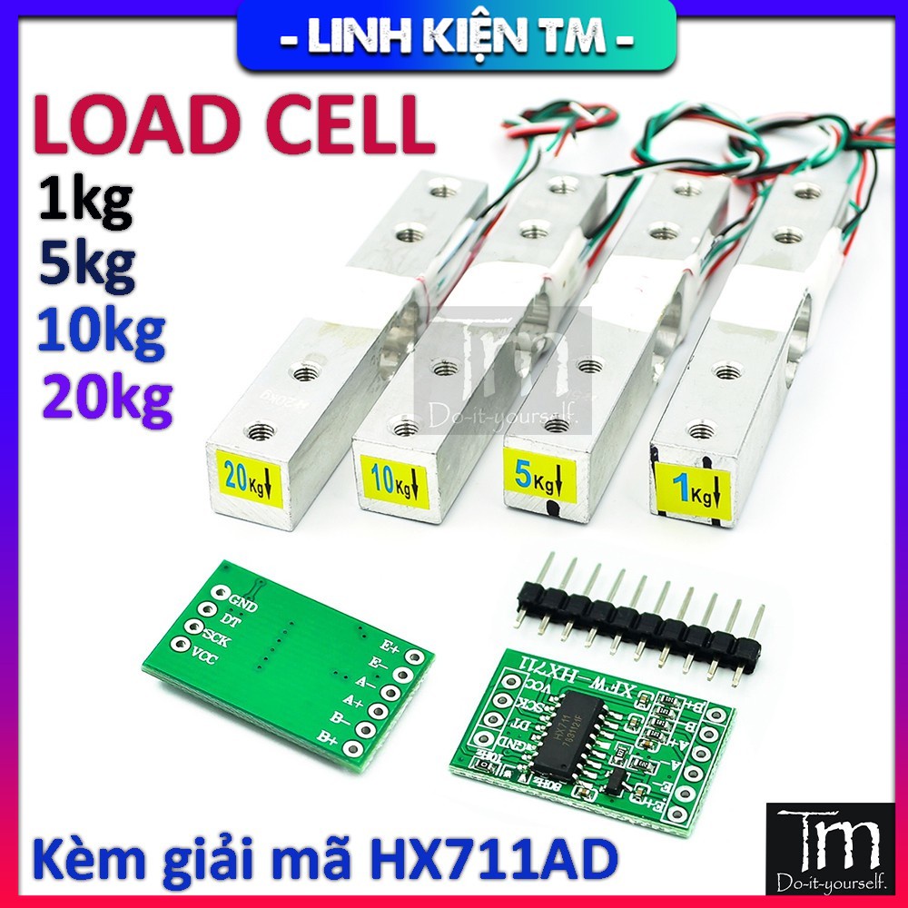 Cảm Biến Loadcell 1/5/10/20Kg Kèm Modul HX711 ADC 24bit | Shopee Việt Nam