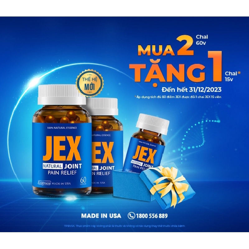 Viên uống giảm đau xương khớp Jex Max chai 15 viên ,30 viên ,60 viên | Shopee Việt Nam