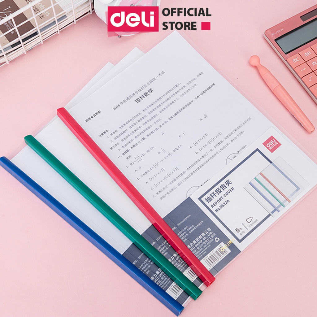 File rút gáy kẹp tài liệu A4 Deli - bìa cây rút gáy bìa trong đựng giấy tờ, hồ sơ tiện lợi cho ...