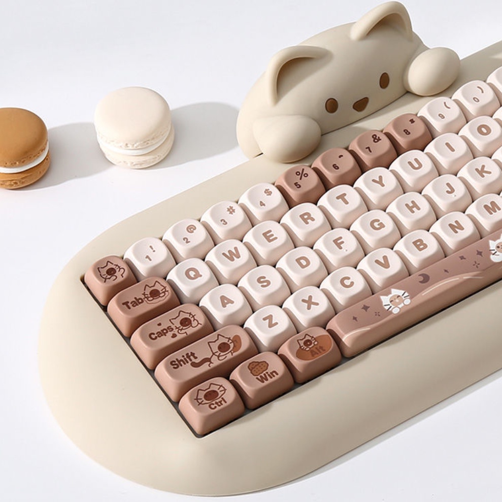 [Master ace]Keycaps chủ đề Cocoa Cookies, keycap141 phím, chiều cao MOA, thăng hoa PBT, phù hợp ...