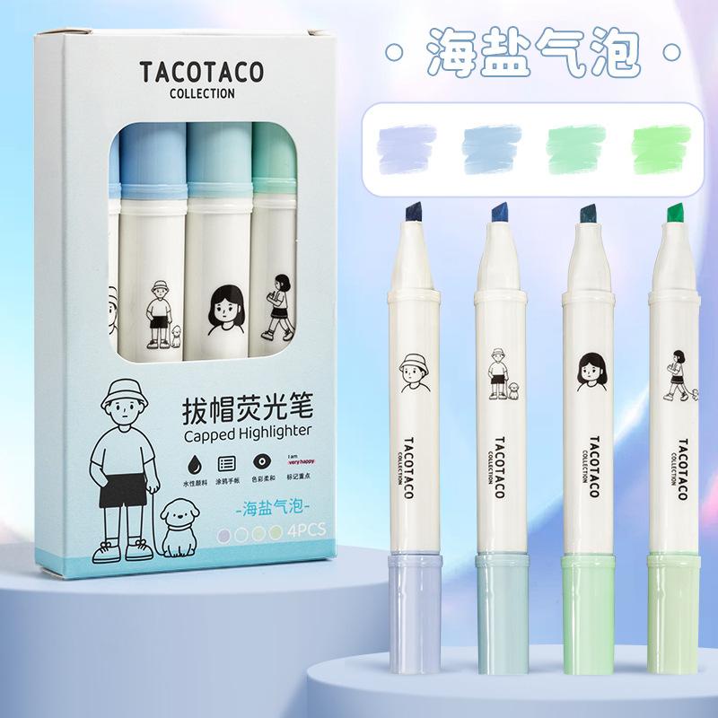 Hộp 4 bút highlighter TACOTACO collection tone pastel [taphoagaunho ...
