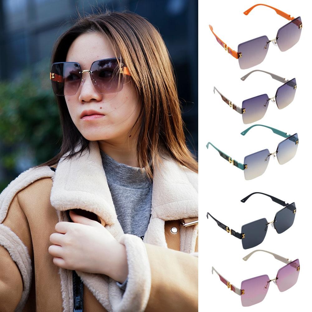 Kính râm không khung Gradient Kính râm cỡ lớn dành cho nữ Xu hướng thời ...