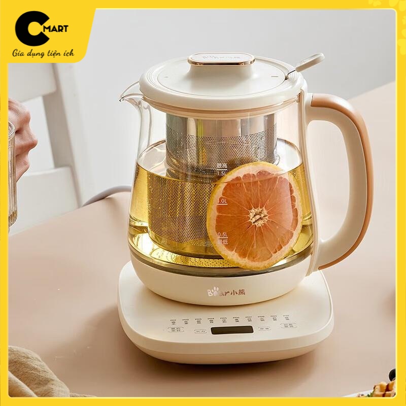 Bình Trà Ấm Trà Điện Đa NĂng Dung tích 1.5 Lít Nấu Trà Hoa Pha Trà Bear ...