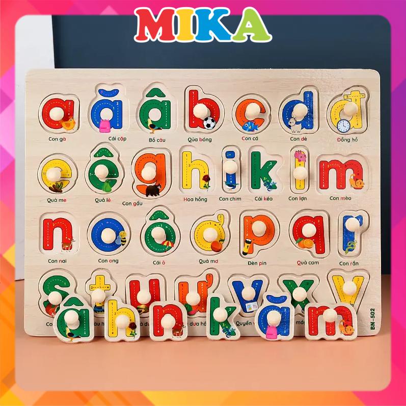 Đồ Chơi Bảng Núm Gỗ Chữ Cái In Hoa - In Thường Tiếng Việt - Bảng Chữ Số ...