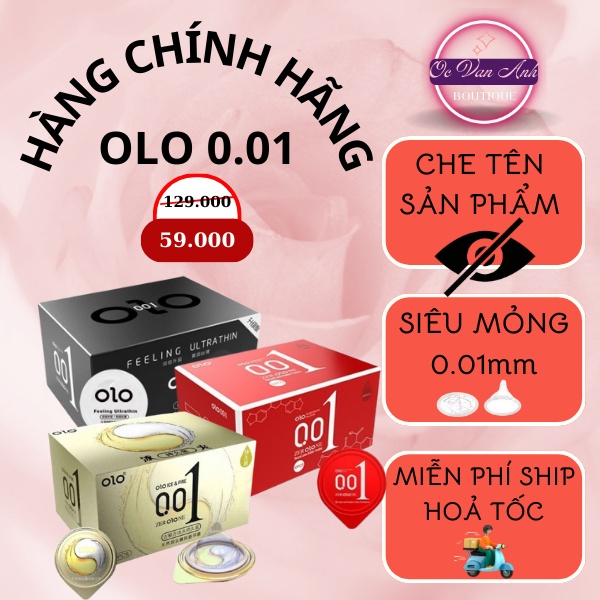 [CHE TÊN] Bao cao su siêu mỏng có gai OLO 001 Vàng,Đỏ, Đen nhiều GEL kéo dài thời gian size 52mm ...