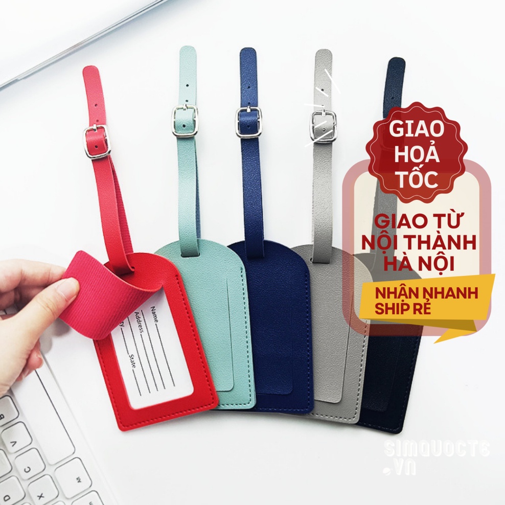 Thẻ name tag hành lý du lịch gắn vali balo da PU chống nước nhiều mẫu ...